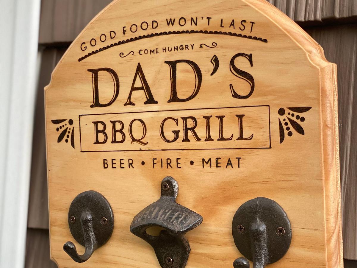 Dad Wood-Burned BBQ Plaque